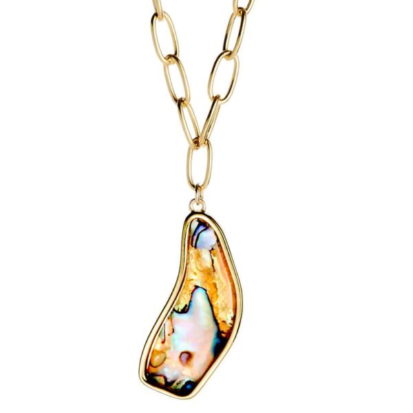 Cornwall Gold - Paua Organic Chain Pendant Necklace